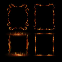 Oval frame of fire Royalty Free Vector Image - VectorStock