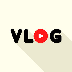 Modern vlog logo flat style Royalty Free Vector Image