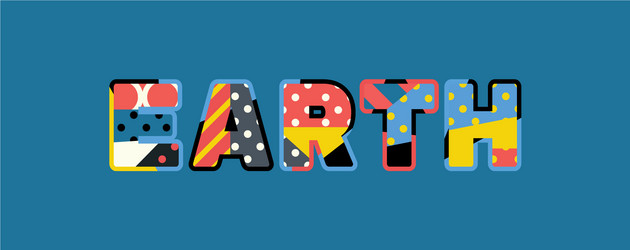 Planet earth word logo design Royalty Free Vector Image