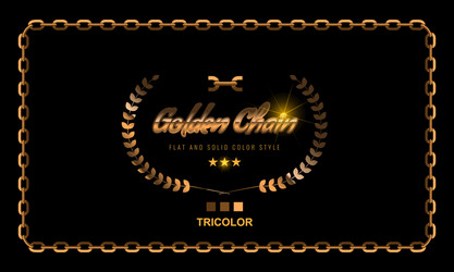 Golden chain square border frame circle Royalty Free Vector
