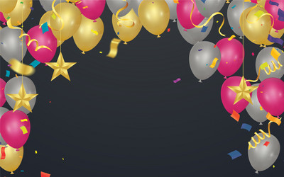 Happy birthday background with set colorful Vector Image