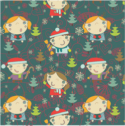 Christmas card with kids Royalty Free Vector Image