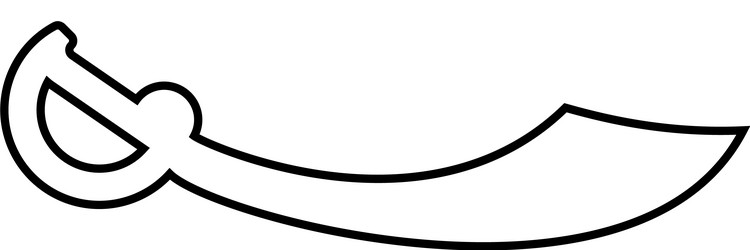 Neon pirate saber cutlass red color image flat Vector Image