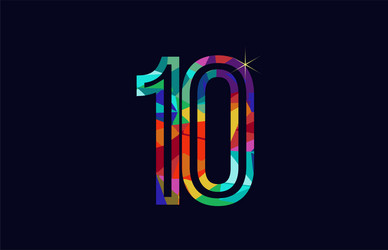 Number 10 logo company icon design in blue Vector Image