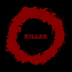 Shotgun hole bullet red blood splatters Royalty Free Vector
