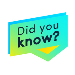 Did you know card for interesting funny facts Vector Image