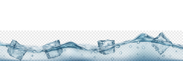 Ice cubes floating in water Royalty Free Vector Image