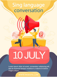 Learning foreign sign languages online webinar Vector Image