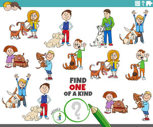 One of a kind game with cartoon kids and teens Vector Image