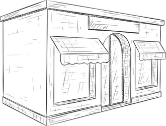 Hand drawn store shop restaurant cafe bar Vector Image