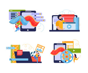 Animation and motion design flat Royalty Free Vector Image