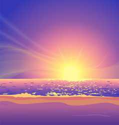 Summer sunset sky by the sea Royalty Free Vector Image