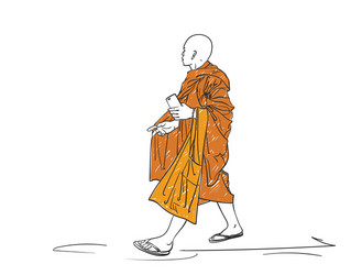 Sketch buddhist monk Royalty Free Vector Image