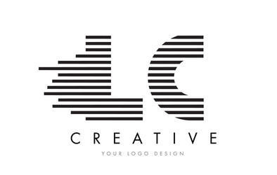 Creative blue letters lc l c logo with leading Vector Image