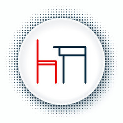 Grey school table and chair classroom icon Vector Image