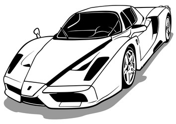 Super car line art outline Royalty Free Vector Image