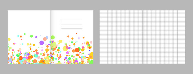 School notebook cover and realistic lined paper Vector Image
