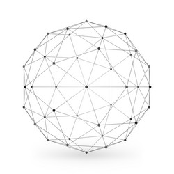 Wireframe mesh polygonal sphere Royalty Free Vector Image
