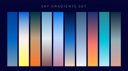 Set of sky dusk and dawn gradient background Vector Image