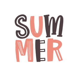 Summer word written with elegant cursive font Vector Image
