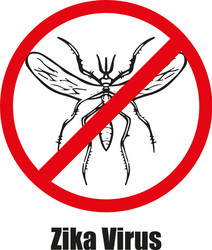 Zika virus warning sign on a yellow background Vector Image