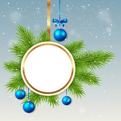 Christmas background with round banner Royalty Free Vector