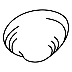 Clam sea animal line art Royalty Free Vector Image