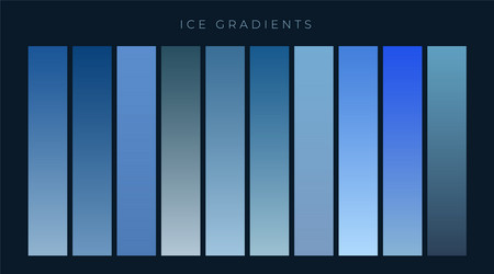 Bright blue color gradient shades collection Vector Image