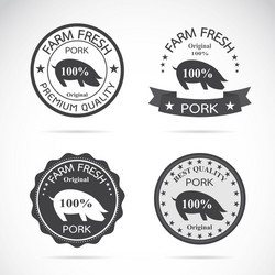 Pig head label Royalty Free Vector Image - VectorStock