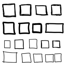 Hand drawn round corner rectangle and square shape