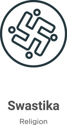 Hindu swastika icon in filled thin line outline Vector Image