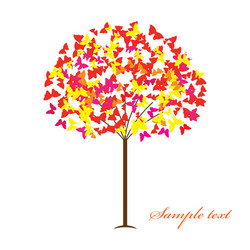 Tree with butterfly Royalty Free Vector Image - VectorStock