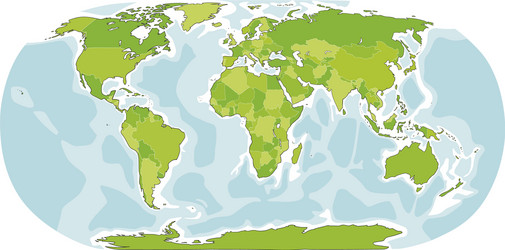 World map hand drawn green color Royalty Free Vector Image