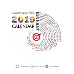 Round calendar planner for 2023 template Vector Image