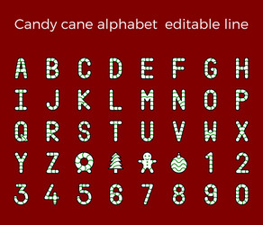Candy cane alphabet set for use as material Vector Image