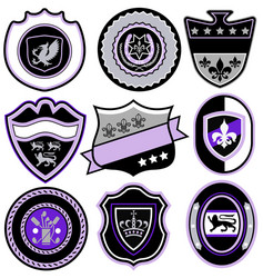 Sports crest emblem set Royalty Free Vector Image