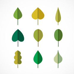 Green leaves simple icons Royalty Free Vector Image