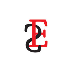 Letter 2e linked simple design symbol logo Vector Image