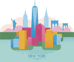 New york panorama Royalty Free Vector Image - VectorStock