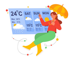 Weather forecast infographics design Royalty Free Vector
