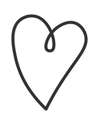 Continuous line art of heart Royalty Free Vector Image