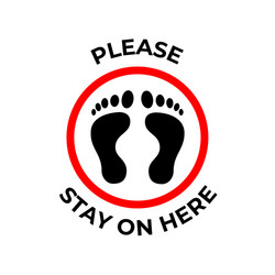 Floor sticker sign with foot print for practicing Vector Image