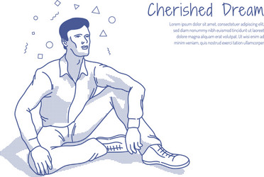 Man Sitting Down Drawing