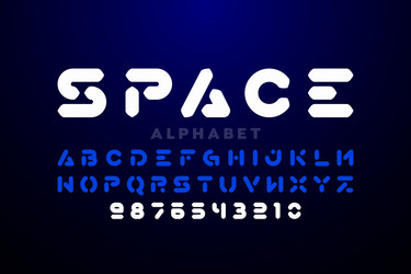 Futuristic space cyrillic sans serif font Vector Image