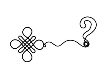 Sign of endless auspicious knot with heart Vector Image