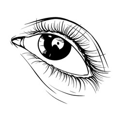 Beautiful hand drawn sketch eye line art Vector Image