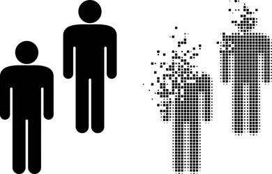 Fragmented pixelated and original friend hands Vector Image