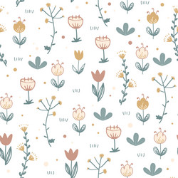 Scandinavian floral pattern Royalty Free Vector Image