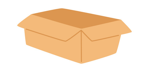 Open cartoon flat cardboard box on white Vector Image