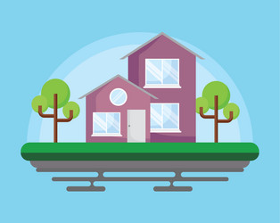 Two-floor house icon Royalty Free Vector Image
